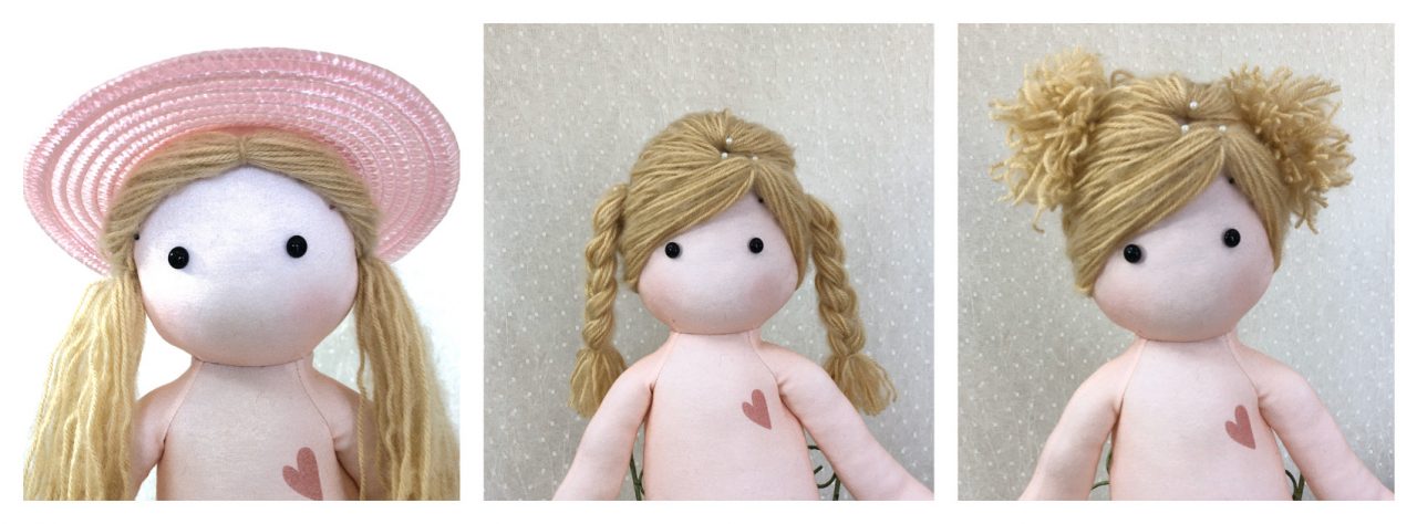 Yarn hairdos for cloth dolls: Five techniques to try! - Elaine Heigl ...